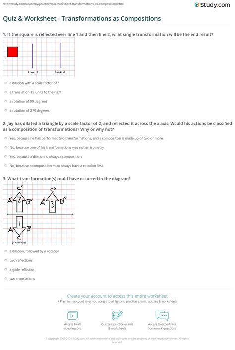 Geometry Transformation Composition Worksheet Answers Pro Worksheet
