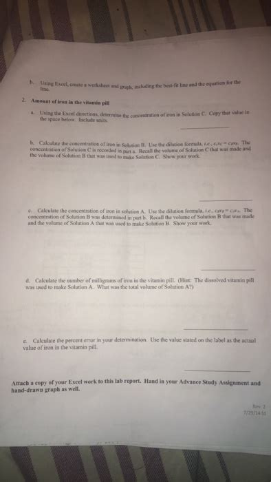 Spectrophotometric Determination Of Iron In A Vitamin