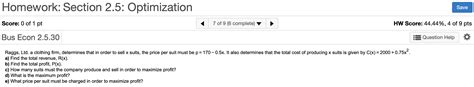 Solved Homework Section 2 5 Optimization Save Score 0 Of