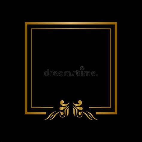 Double Line Rectangle Frame Draft Element Graphic Stock Illustration