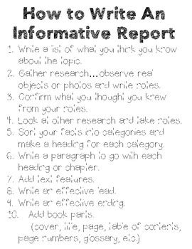 How To Write An Informative Report By Alana Kendall TPT