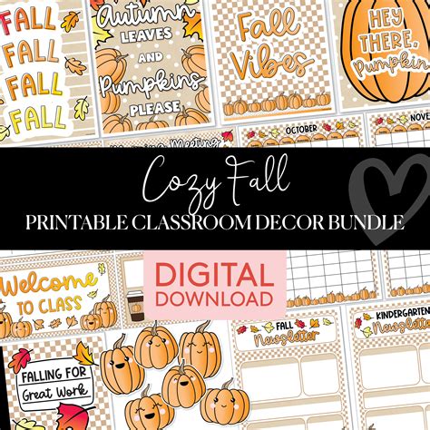 Printable Fall Classroom Decor Schoolgirl Style