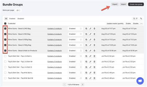 import export bundle groups easifyapps