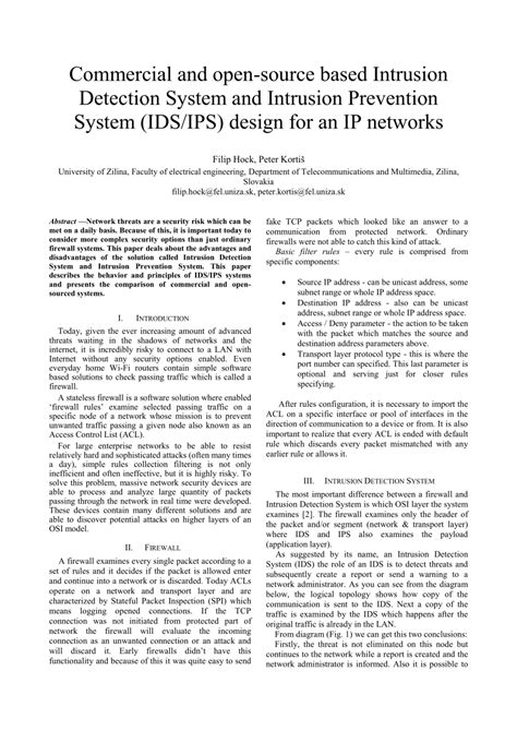 Pdf Commercial And Open Source Based Intrusion Detection System And Intrusion Prevention