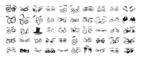 Cartoon Eye Expressions In Sketch Style 9566789 Vector Art At Vecteezy