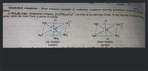 Octahedral Complexes Some Common Examples Of Octahedral Complexes Showi