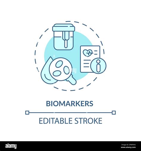 Biomarkers Turquoise Concept Icon Measurable Indicators Of Disease Patient Examination