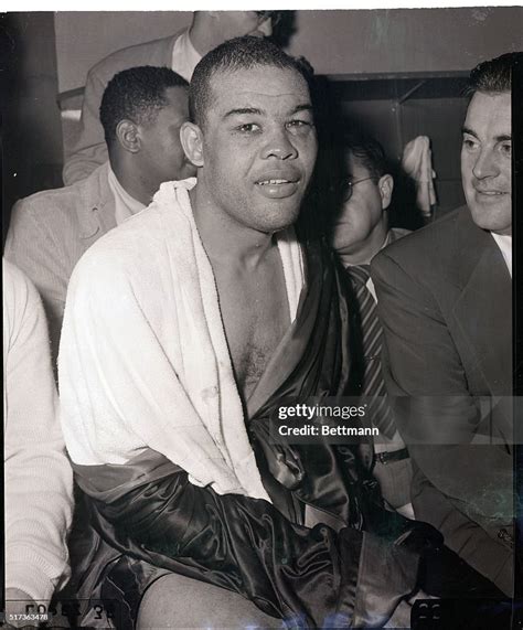 New York New York Joe Louis Gives Out With A Smile Of Victory In