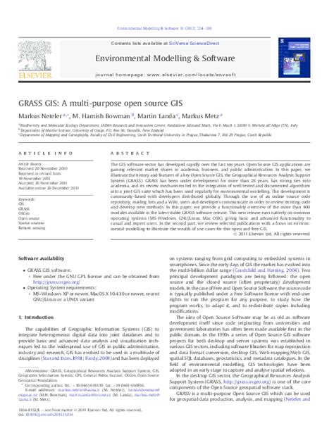 Pdf Grass Gis A Multi Purpose Open Source Gis
