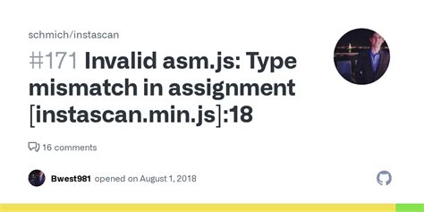 invalid asm js type mismatch in assignment [instascan min js] 18