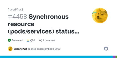 Synchronous Resource Podsservices Status From Flux · Fluxcd Flux2 · Discussion 4458 · Github
