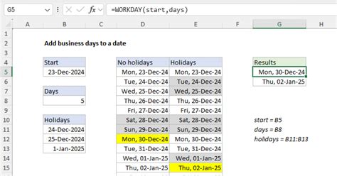 Add Business Days To Date Excel Formula Exceljet