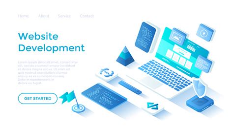 웹 사이트 개발 프로그래밍 코딩 디자인 사용자 경험 Ux 사용자 인터페이스 Ui 웹 사이트 레이아웃 요소 흰색 배경에 웹을 위한