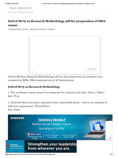 Rm Mcqs 5 Pdf Sampling Statistics Survey Methodology