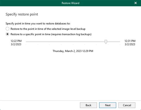Step Specify Restore Point Veeam Backup Explorers Guide