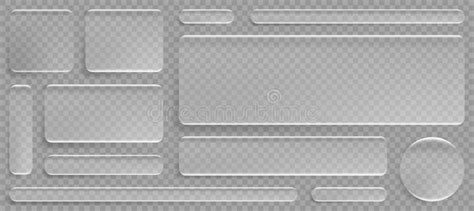 Liquid Glass Ui Rectangle Button Collection Stock Illustration