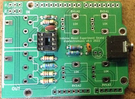 Arduino Mozzi Experimenter Shield PCB Part 2 Simple DIY Electronic Music Projects