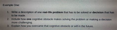 Solved Example One 1 Write A Description Of One Real Life Problem That Has To Be Solved Or