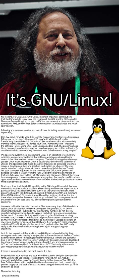 No Richard Its Linux Not Gnulinux Rlinuxmemes