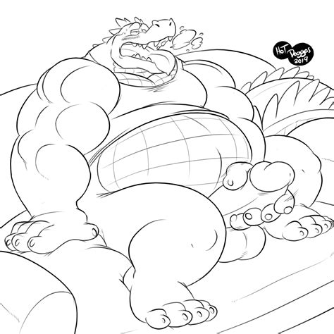 Rule 34 Anthro Belly Big Belly Bodily Fluids C Trigger Clothing Crocodile Crocodilian Drooling