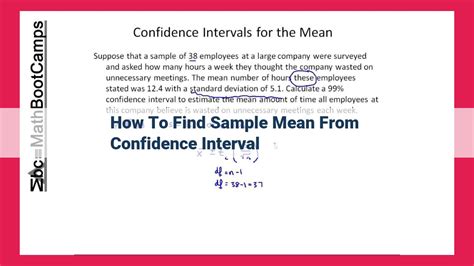 Calculating Sample Mean From Confidence Interval Formula And Factors
