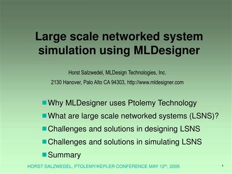Ppt Large Scale Networked System Simulation Using Mldesigner Powerpoint Presentation Id3369084