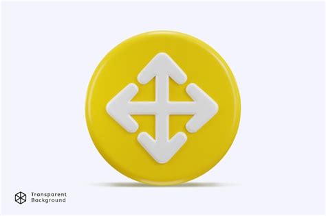 Premium Psd 3d Move Arrow Icon With Rounded Button Icon Vector Illustration