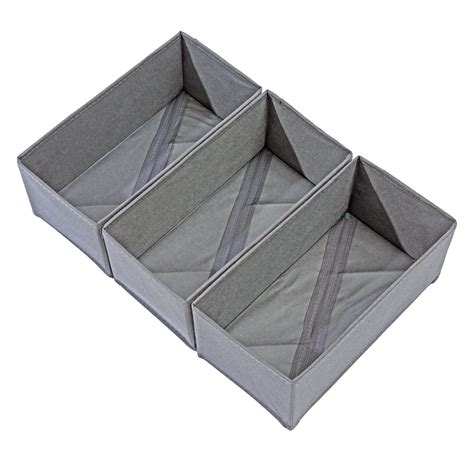 Sock Drawer Organizer Set Of 3 Storage Boxes Underwear Organizer