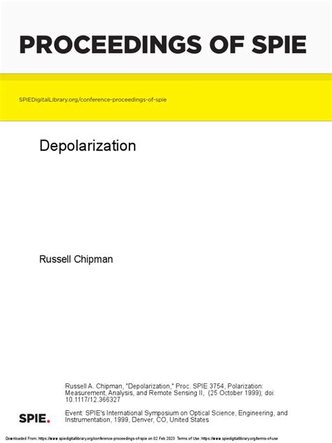 Depolarization Pdf Polarization Waves Matrix Mathematics