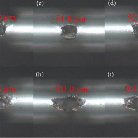 The Open Cavity Length After 1 To 5 Micro Plasma Processing Scans
