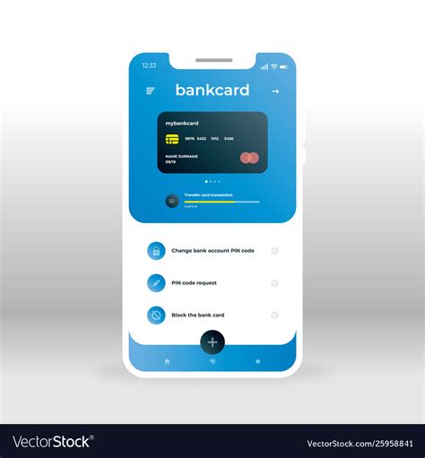 Blue Online Banking Ui Ux Gui Screen For Mobile Vector Image