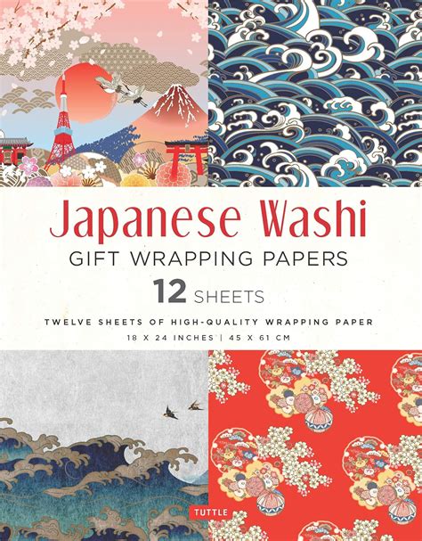 Amazon Japanese Washi T Wrapping Papers 12 Sheets Of High Quality 18 X 24 45 X 61 Cm