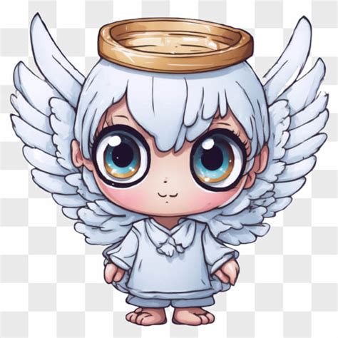 Download Chibi Angel Character With Wings And Halo Cartoons Online
