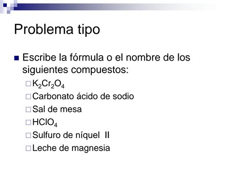 SOLUTION: Presentación - Unidad 4: Nomenclatura de compuestos inorgánicos - Studypool