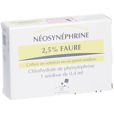 Néosynéphrine Collyre 25 Faure Unidoses 04 Ml Redcare Pharmacie