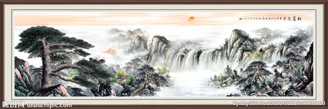 中堂画迎客松设计图 Psd分层素材 Psd分层素材 设计图库 昵图网