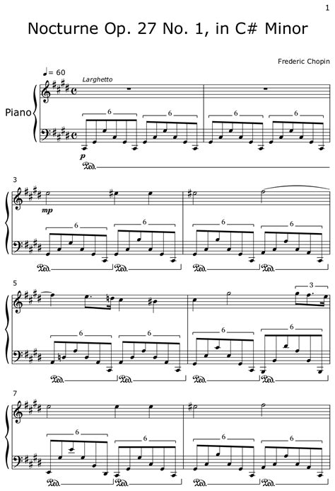 Nocturne Op 27 No 1 In C Minor Sheet Music For Piano