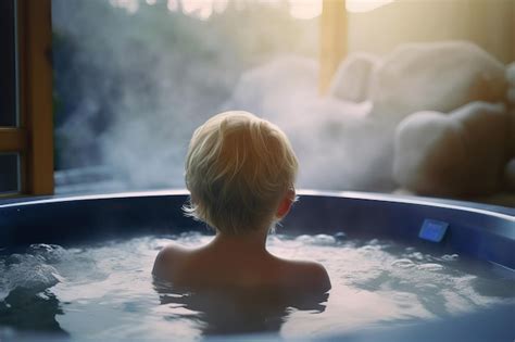 Chico Caliente Jacuzzi Generar Ai Foto Premium