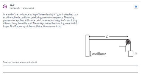 solved 12 d homework unanswered one end of the horizontal