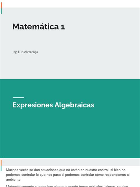 Expresiones Algebraicas Pdf Multiplicación Aritmética