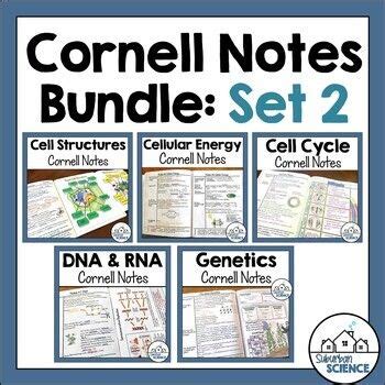Biology Cornell Notes Guided Notes Cell Structure Mitosis Cell Energy DNA Biology