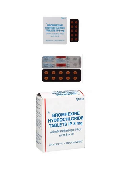Bromhexine Hydrochloride 8mg Tablet 100 Tablets At ₹ 63strip Of 10