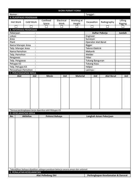 Form Work Permit Pdf