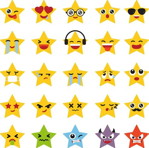 Emoji Stars Icons 25802106 Vector Art At Vecteezy