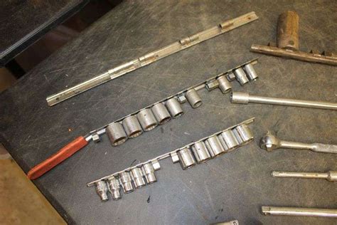 various sized sockets deep well sockets socket extensions ratchets