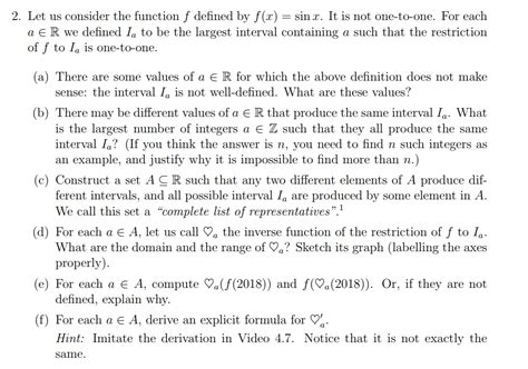 Solved 2 Let Us Consider The Function F Defined By F X