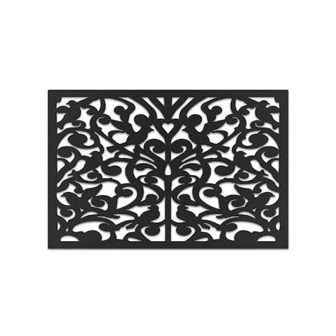 Acurio Latticeworks Ginger Dove Landscape 32 In X 4 Ft Black Vinyl Decorative Screen Panel