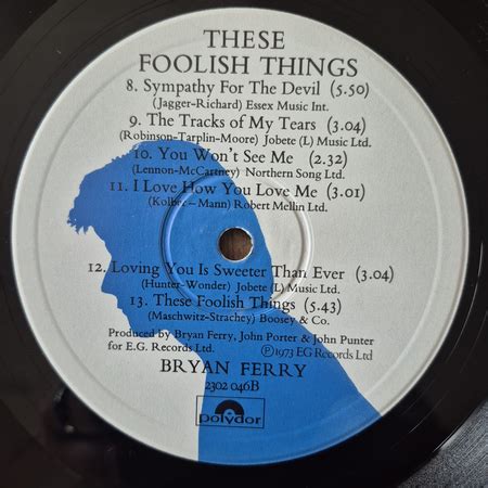 Bryan Ferry These Foolish Things Lp — Pyra Winyl
