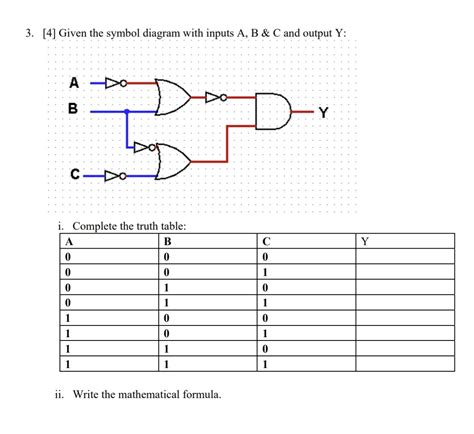 Solved I Complete The Truth Table Ii Write The Chegg Com
