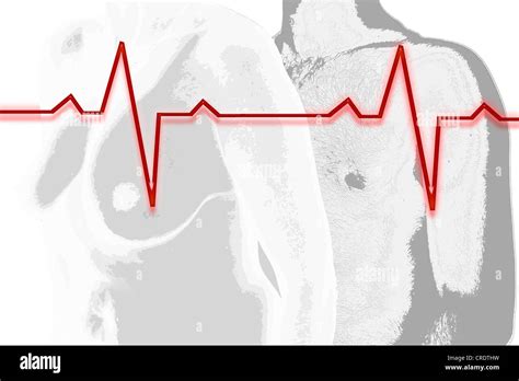 Illustration Man Woman Heart Rate Stock Photo Alamy
